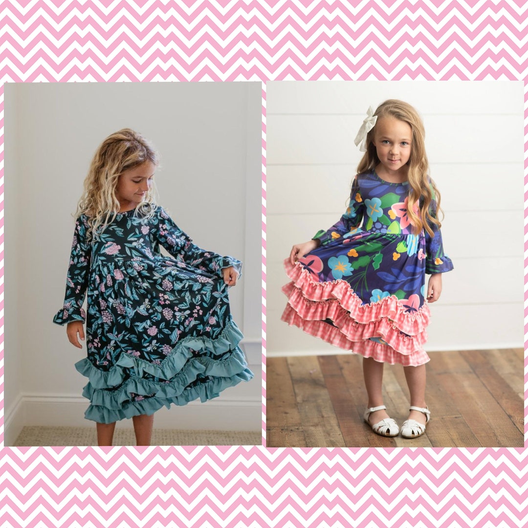Girl's Maxi Dress Girls Long Dress Long Modest Girls Ruffled Dress ...