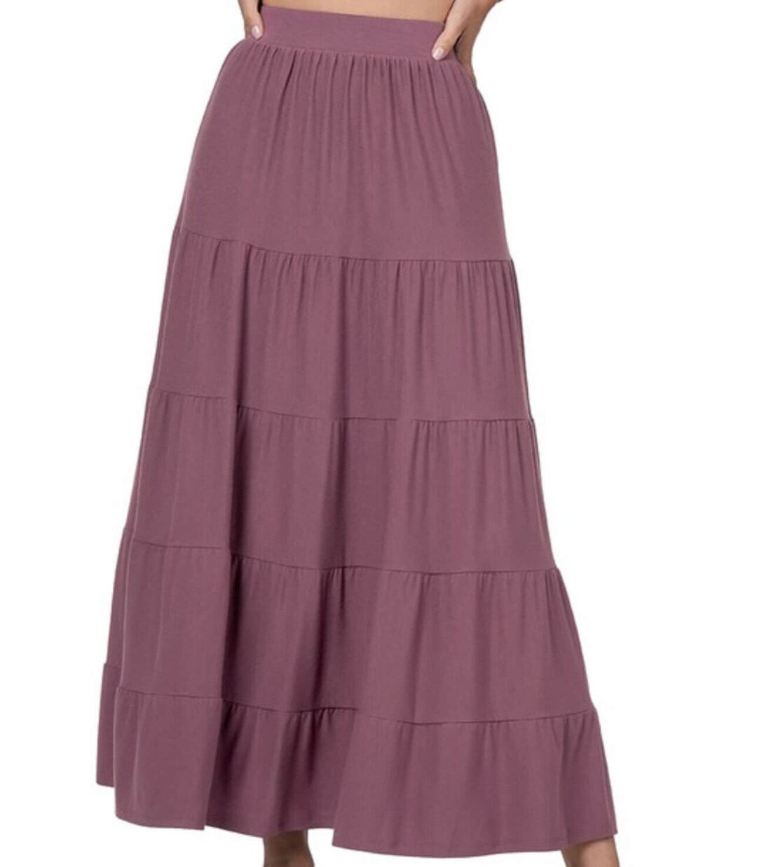 Jayda Eggplant Long Skirt Long Tiered Modest Skirt Bohemian Skirt Maxi