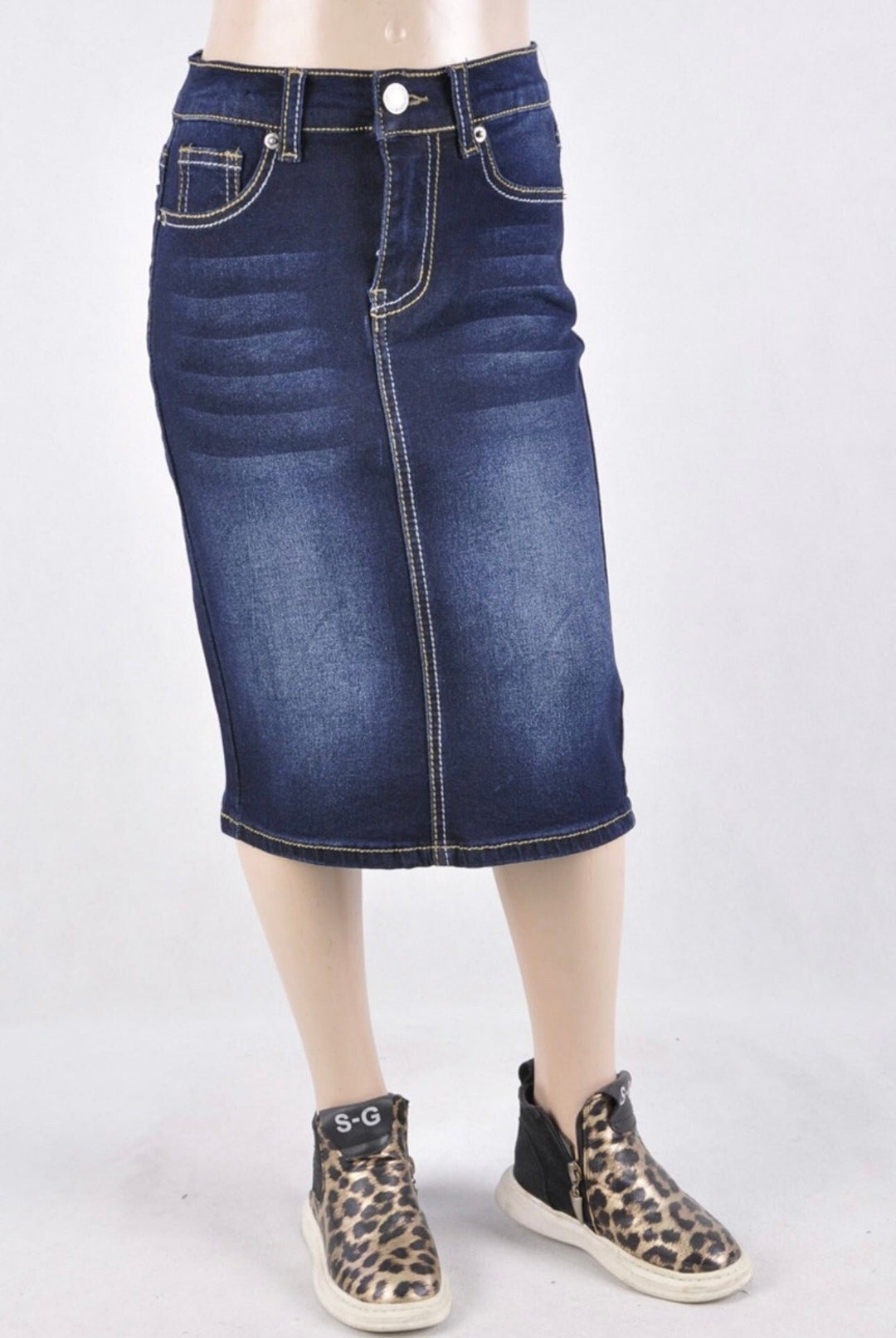 Girls Midi Maxi Skirt Blue Indigo Denim Midi Skirt Girls Midi Maxi ...