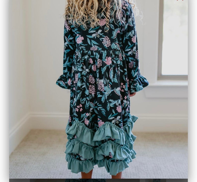 Girl's Maxi Dress Girls Long Dress Long Modest Girls Ruffled Dress ...