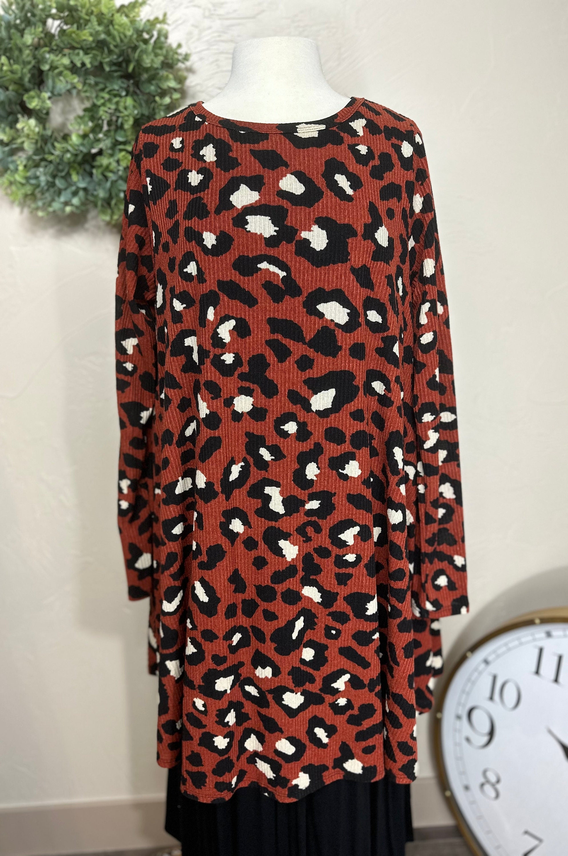 Plus Size Animal Print Rust Animal Print Tunic Top 1x 2x 3x - Etsy