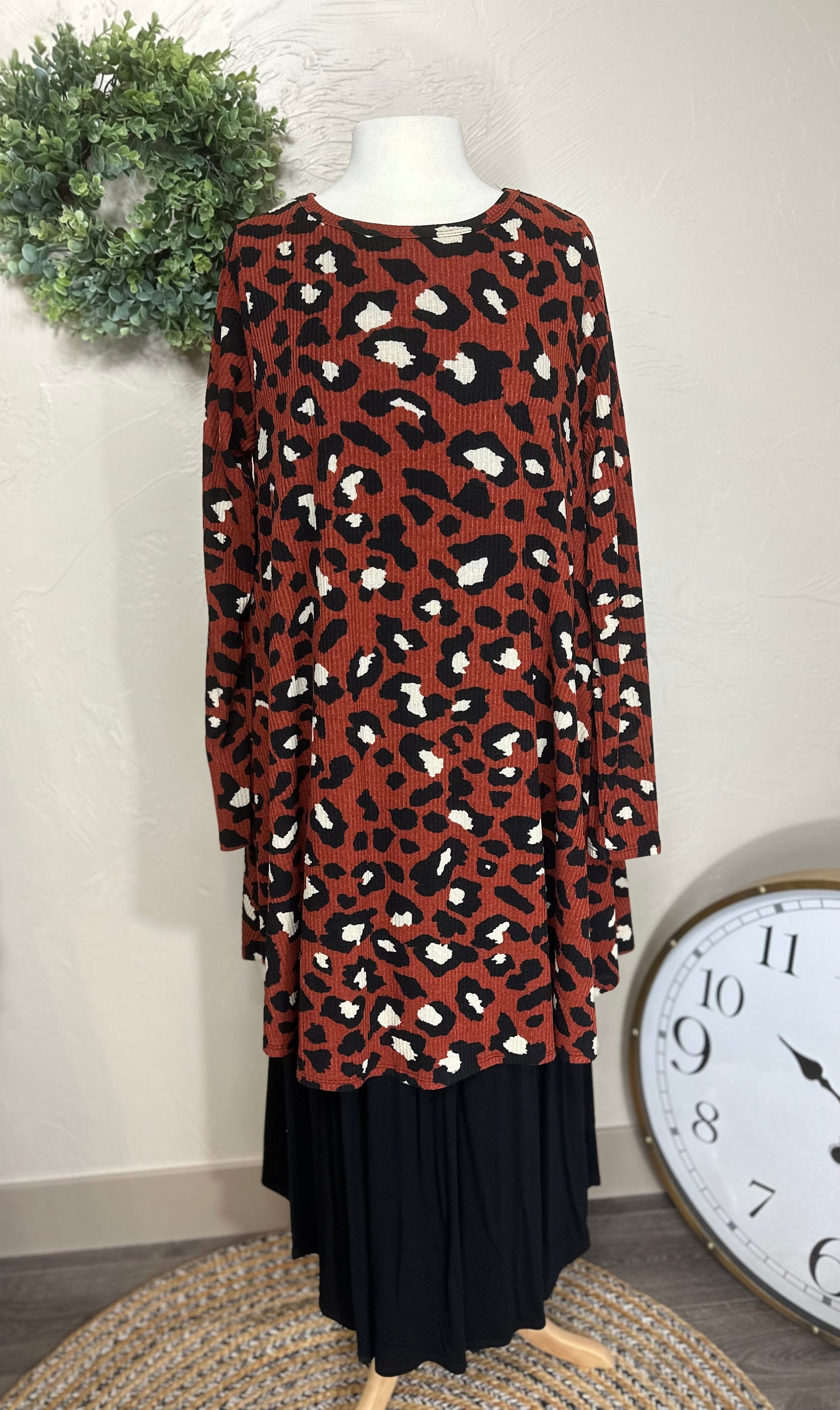 Plus Size Animal Print Rust Animal Print Tunic Top 1x 2x 3x - Etsy