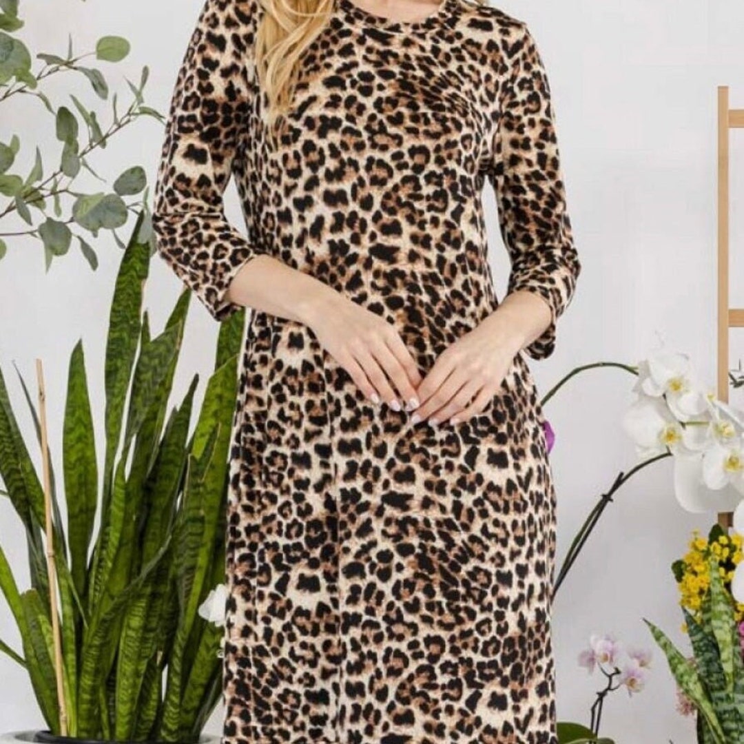 Women's Long Dress Layering Women's Maxi Dress Liza Lou's Animal Print ...