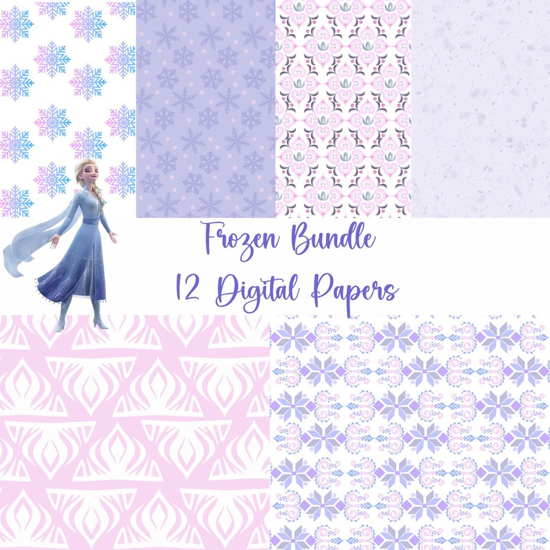 Frozen Digital Papers, Frozen Patterns,princess Frozen, Olaf, Elsa ...