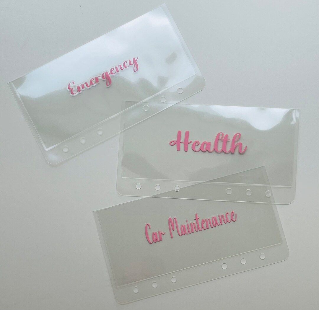Laminated Clear Cash Envelopes | Labeled Vinyl Categories ...