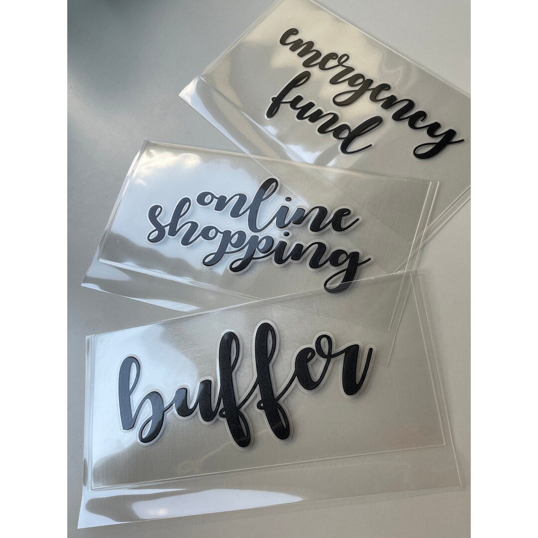 Laminated Clear Cash Envelopes Labeled Vinyl Categories Customizable ...