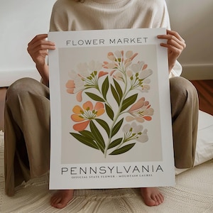 Pennsylvania State Flower Print, Pennsylvania Flower Market Print ...