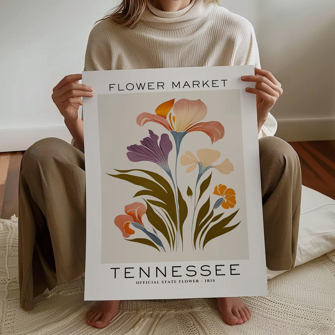 Tennessee State Flower Print, Tennessee Flower Market Print, Iris Art ...