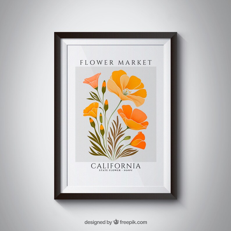 California State Flower Print California Flower Market Print - Etsy