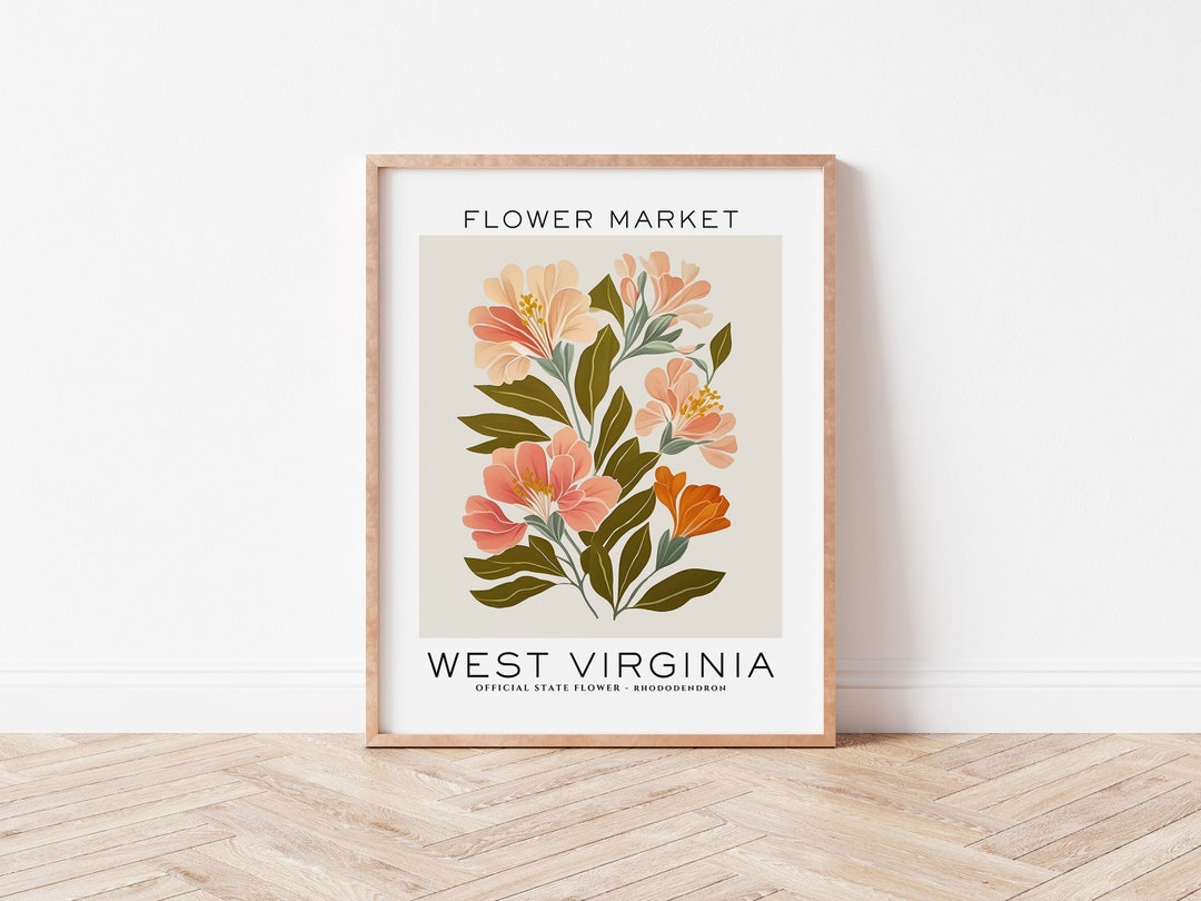West Virginia State Flower Print, West Virginia Flower Market Print ...