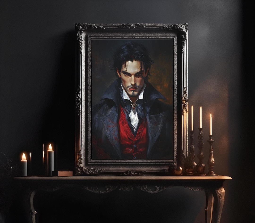 Gothic Vampire Wall Art Halloween Home Decor Rustic Halloween Printable ...
