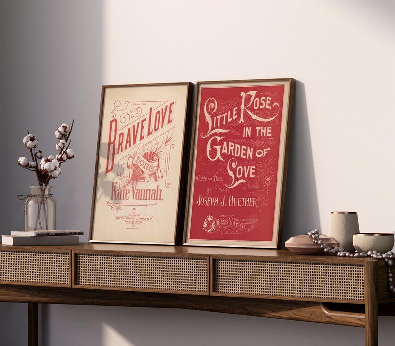 Vintage Valentines Day Gallery Wall Art Lovely Romantic Valentines Day ...
