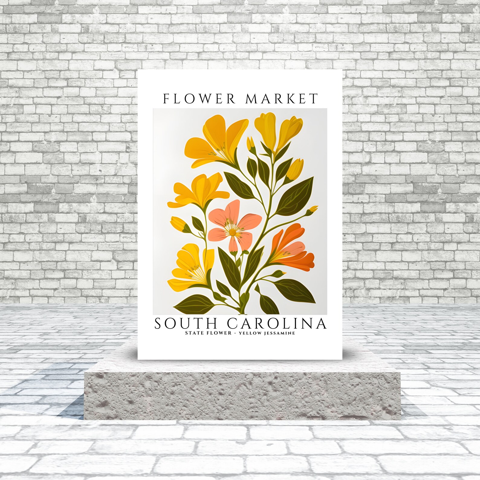South Carolina State Flower Print South Carolina Flower - Etsy