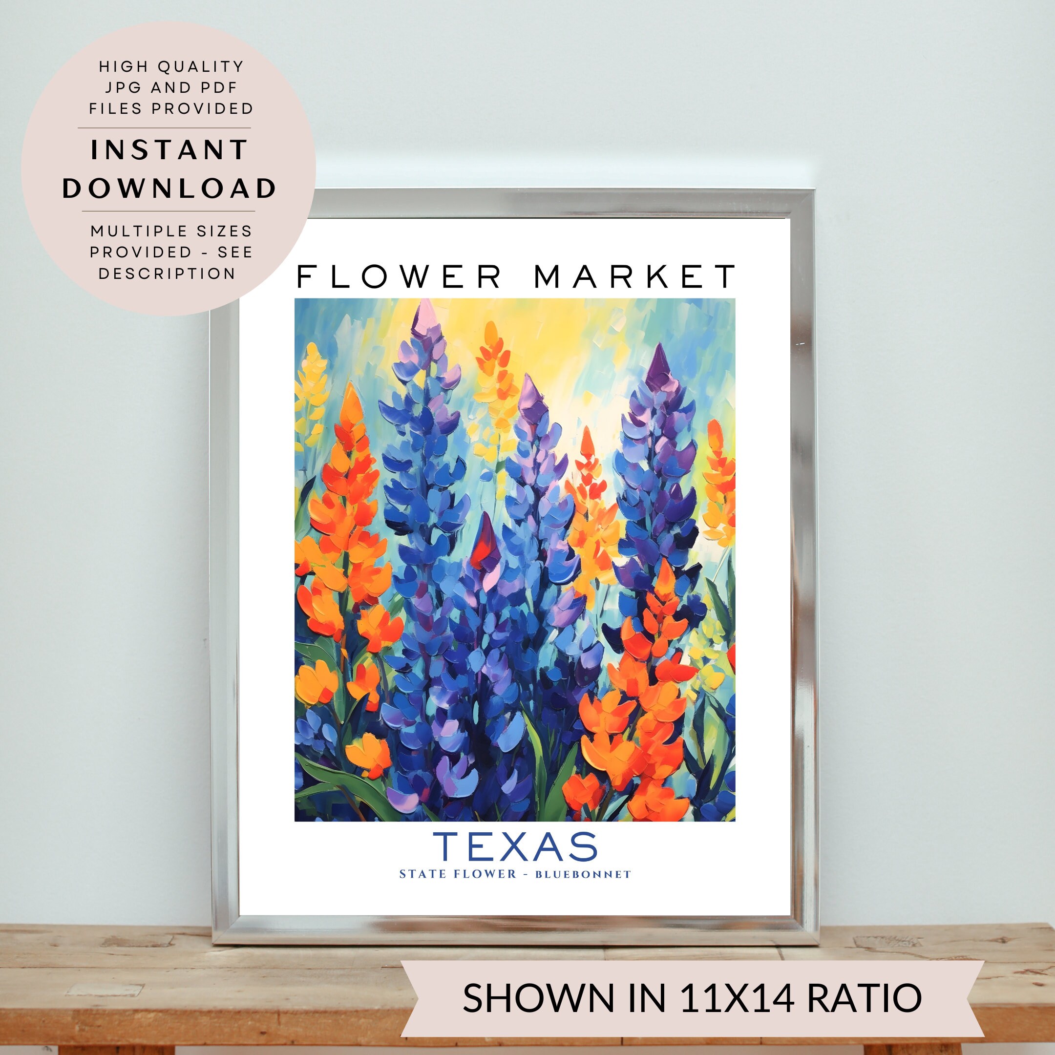 Texas State Flower Print Texas Flower Market Print - Etsy