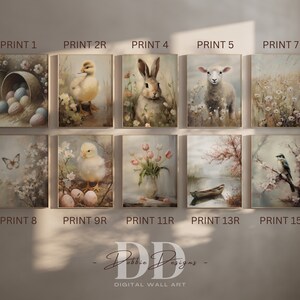 Vintage Spring and Easter Wall Art Set of 15 Prints, Vintage Spring ...