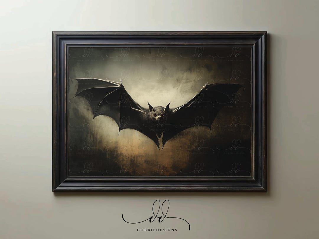 Dark Moody Aesthetic Halloween Spooky Bat Dark Academia Printable ...