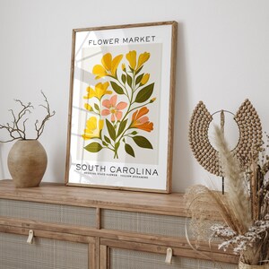South Carolina State Flower Print, South Carolina Flower Market Print ...
