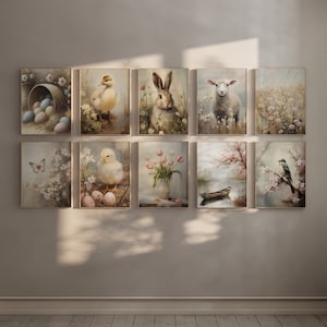 Vintage Spring and Easter Wall Art Set of 15 Prints, Vintage Spring ...