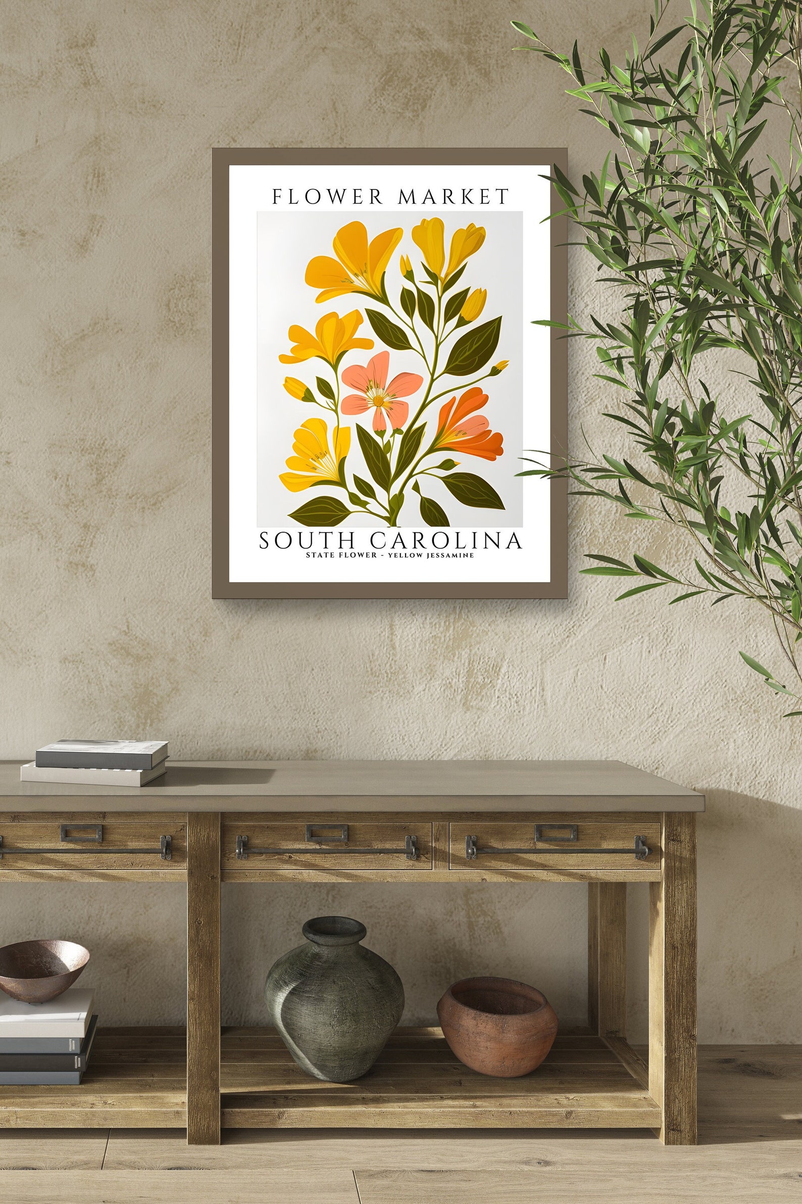 South Carolina State Flower Print South Carolina Flower - Etsy