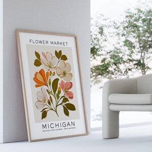 Michigan State Flower Print, Michigan Flower Market Art Print, Apple ...