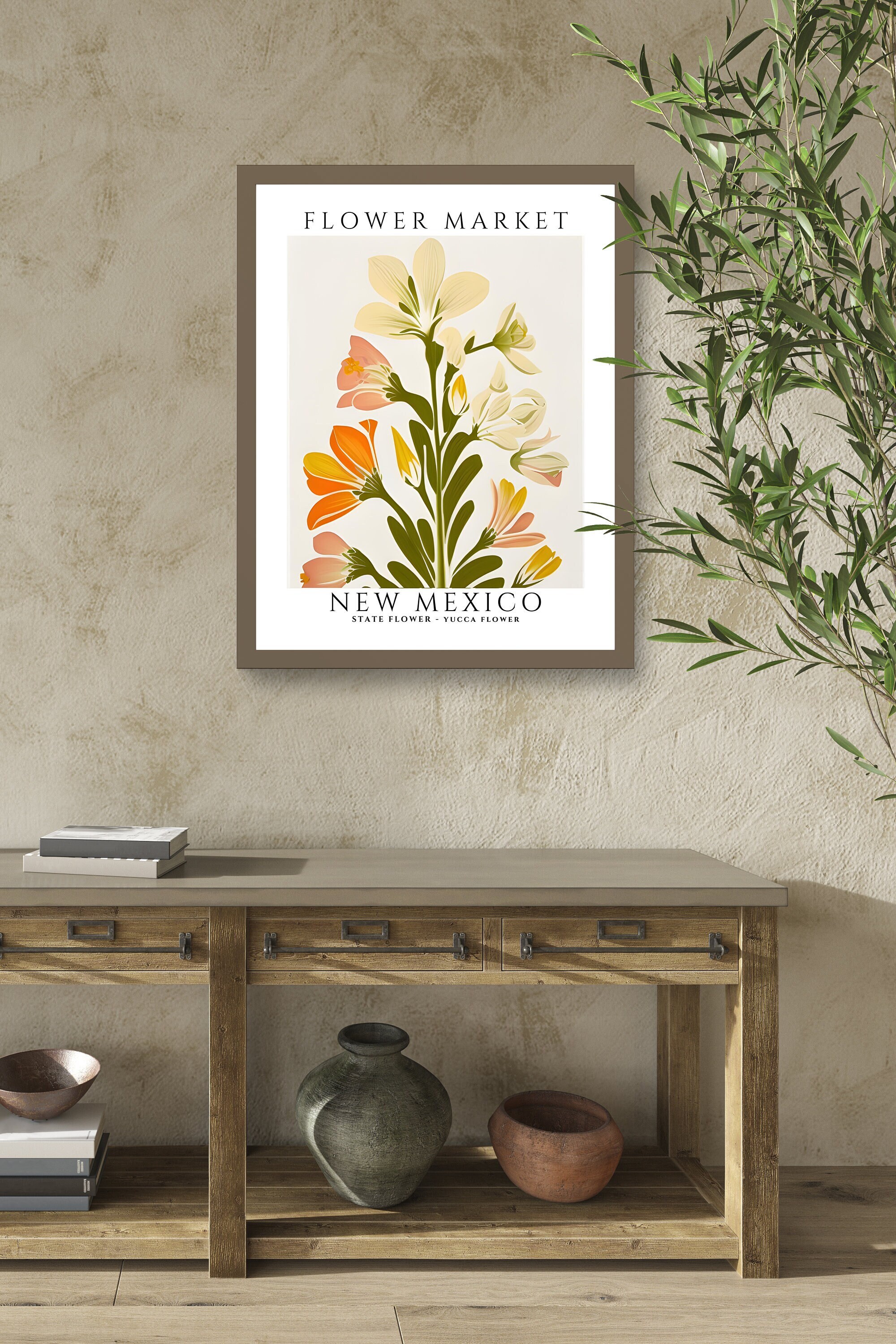 New Mexico State Flower Print New Mexico Flower Market Print - Etsy