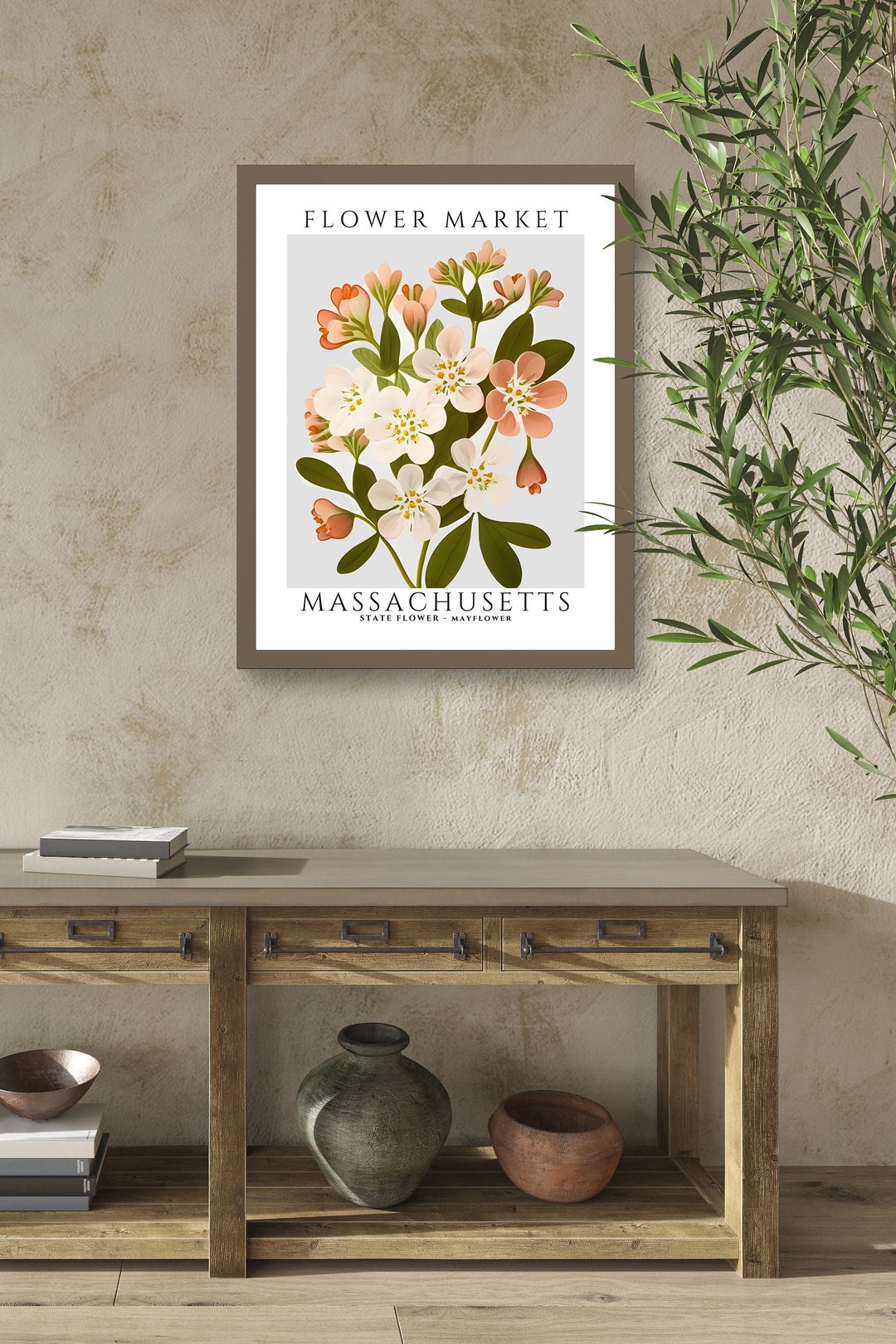 Massachusetts State Flower Print Massachusetts Flower Market - Etsy
