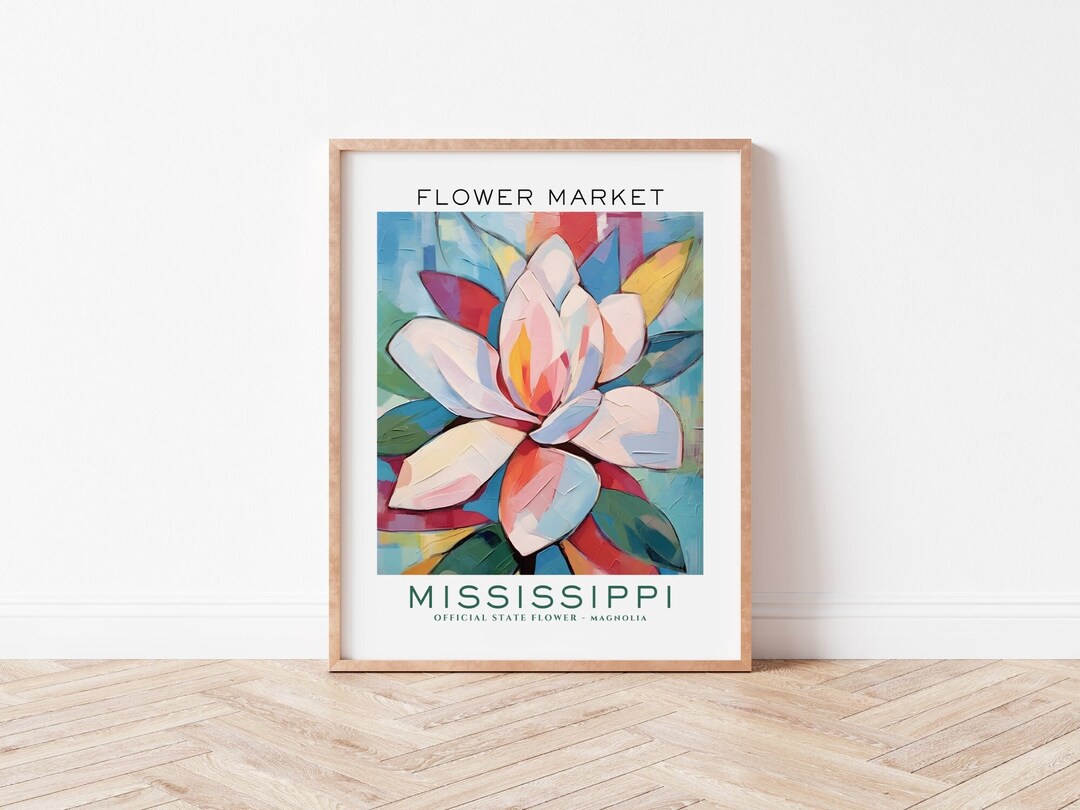 Mississippi State Flower Print, Mississippi Flower Market Print ...