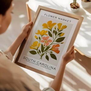 South Carolina State Flower Print, South Carolina Flower Market Print ...