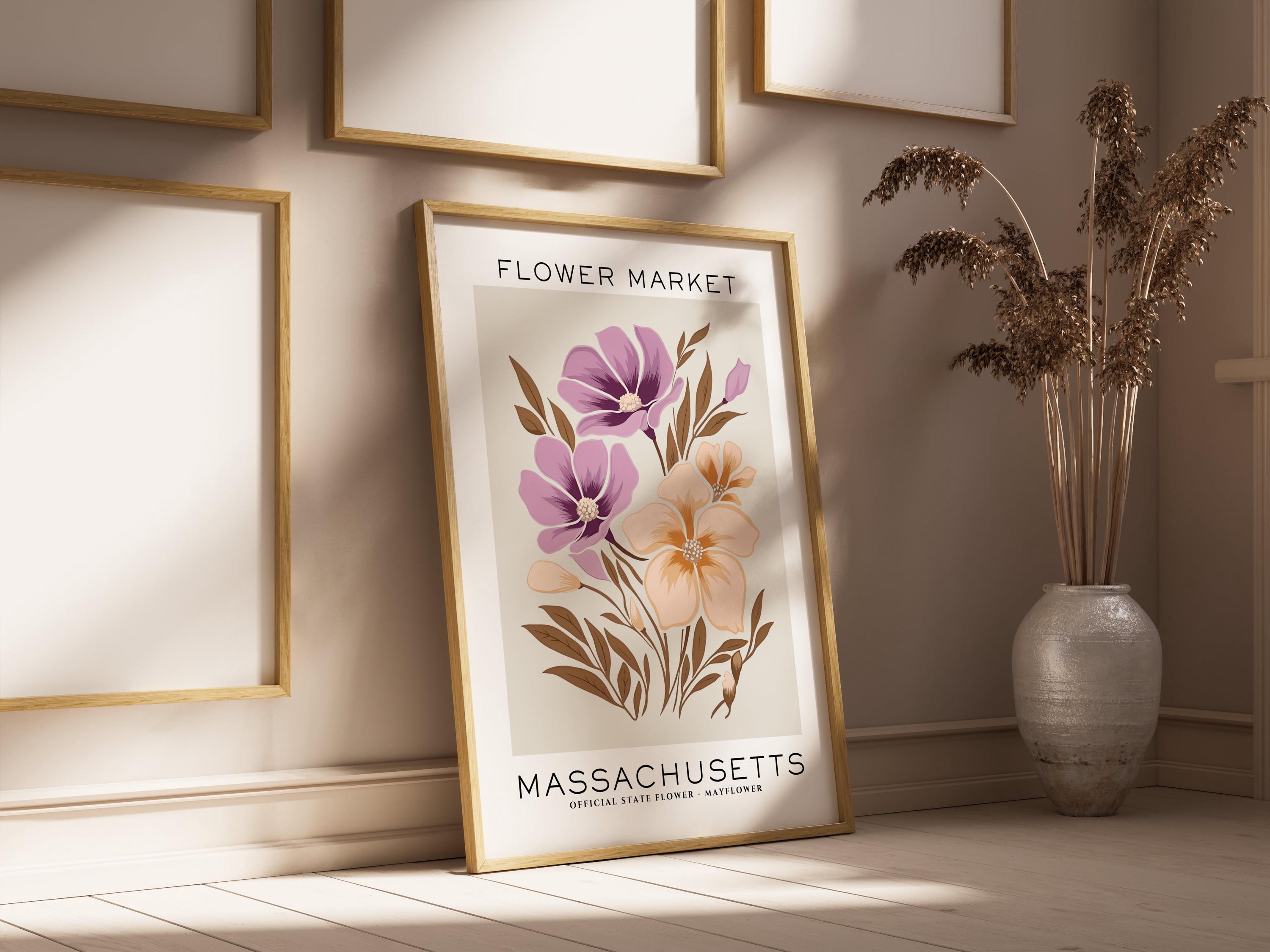Massachusetts State Flower Print, Massachusetts Flower Market Print ...