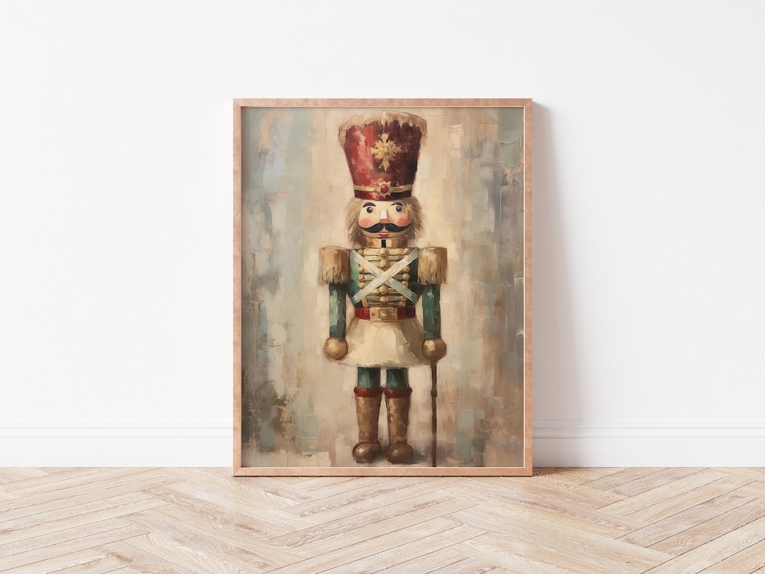 Charming Winter Nutcracker Art Print, Vintage Nutcracker Print, Vintage ...