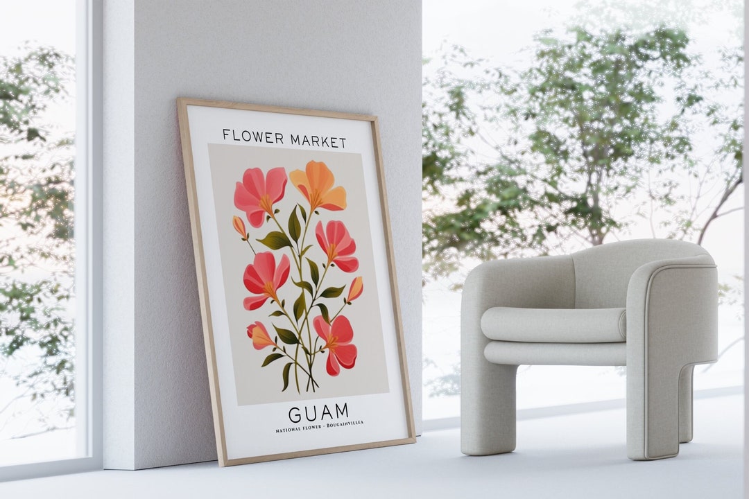 Bougainvillea Flower Market Guam Poster, Vibrant Floral Wall Art ...
