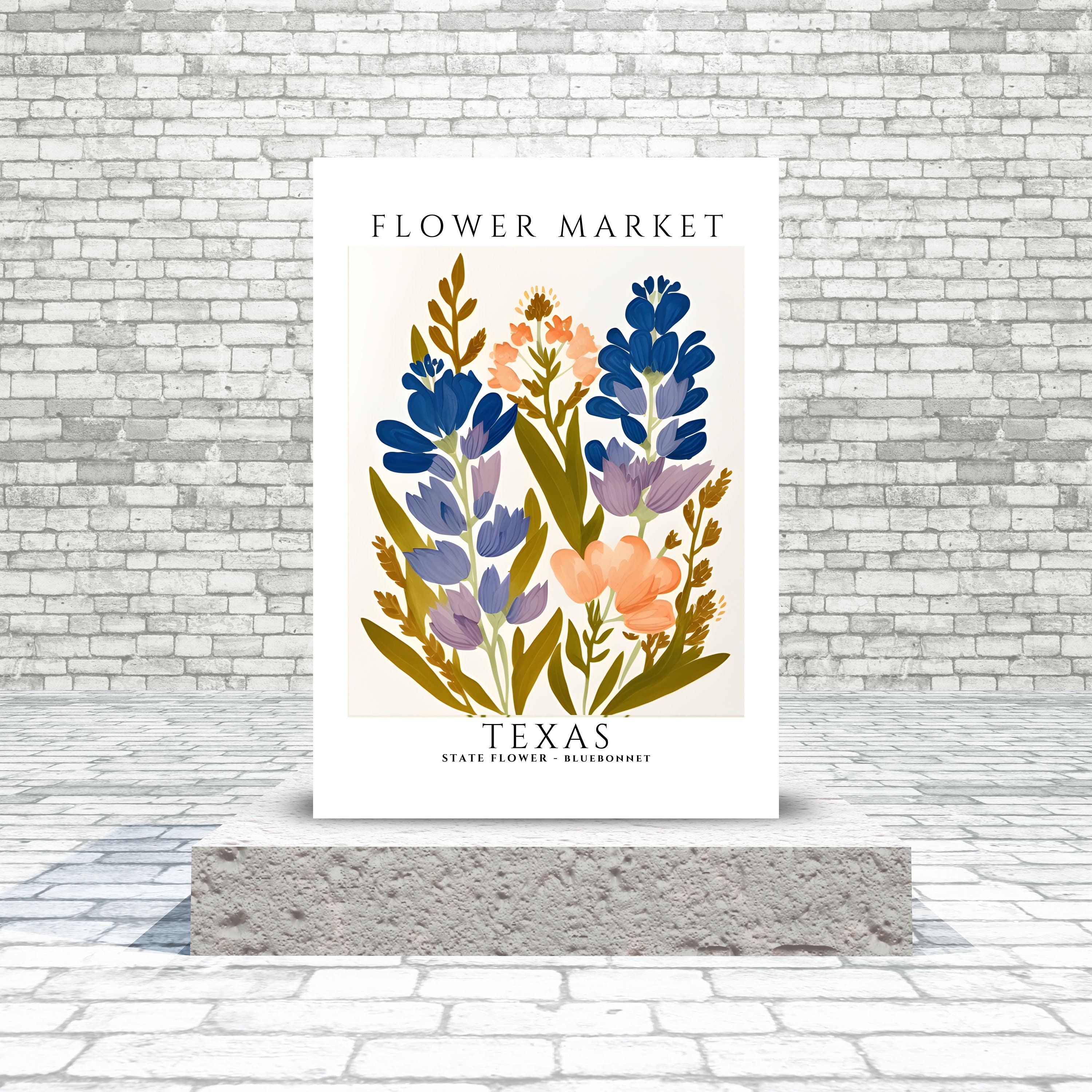 Texas State Flower Print Texas Flower Market Print - Etsy