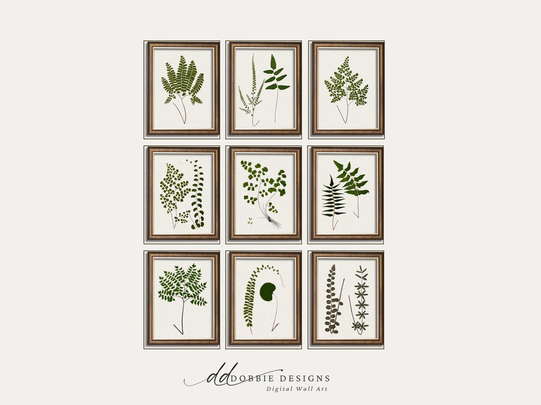 Vintage Fern Print Set Botanical Gallery Wall Art Digital Download ...