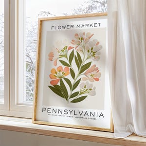 Pennsylvania State Flower Print, Pennsylvania Flower Market Print ...
