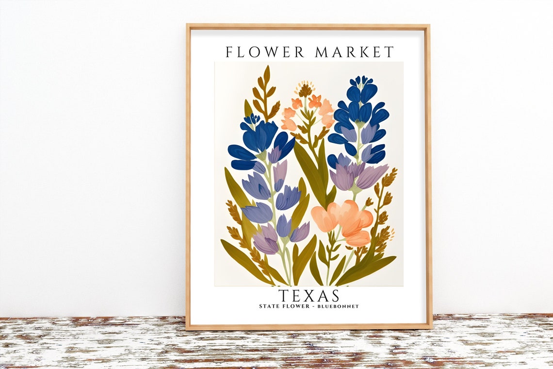 Texas State Flower Print Texas Flower Market Print - Etsy