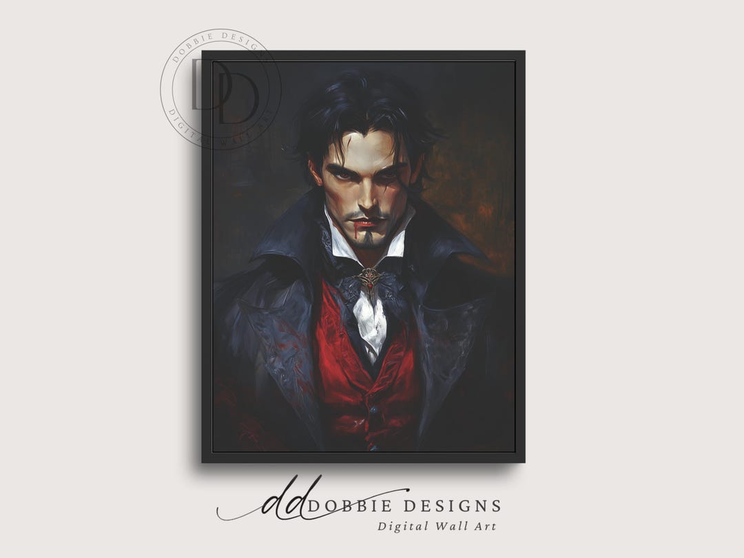 Gothic Vampire Wall Art Halloween Home Decor Rustic Halloween Printable ...