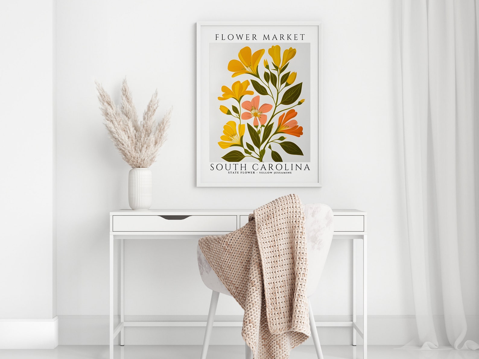 South Carolina State Flower Print South Carolina Flower - Etsy