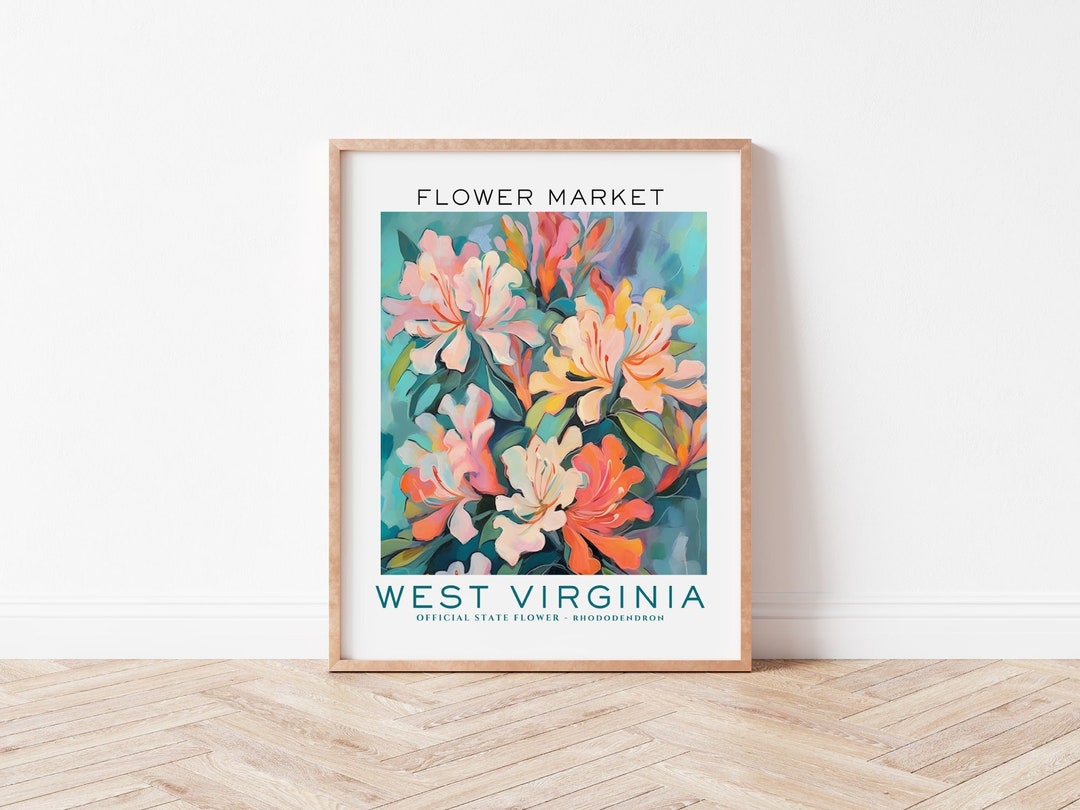 West Virginia State Flower Print, West Virginia Flower Market Print ...