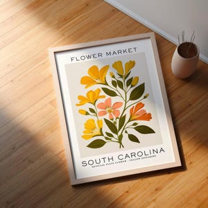 South Carolina State Flower Print, South Carolina Flower Market Print ...