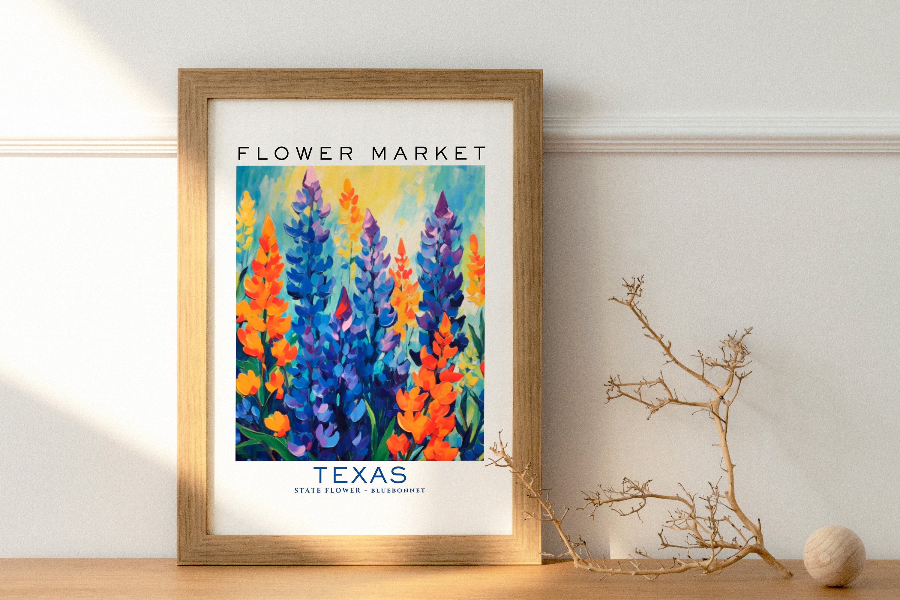 Texas State Flower Print Texas Flower Market Print - Etsy