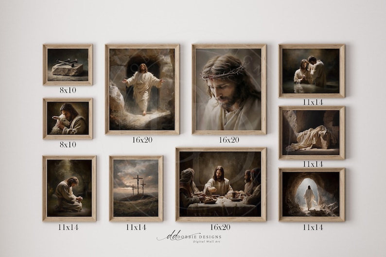 Vintage Jesus Gallery Wall Set Life of Christ Set of 10 Christian Art ...