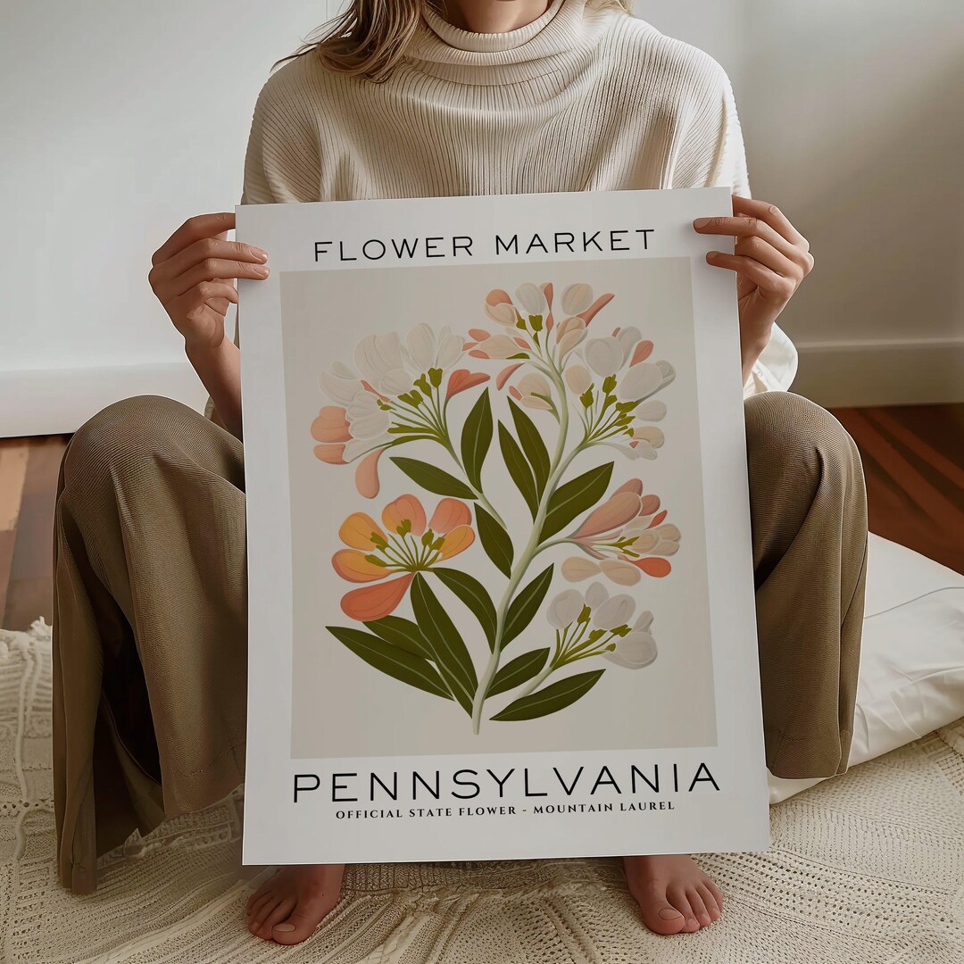 Pennsylvania State Flower Print, Pennsylvania Flower Market Print ...