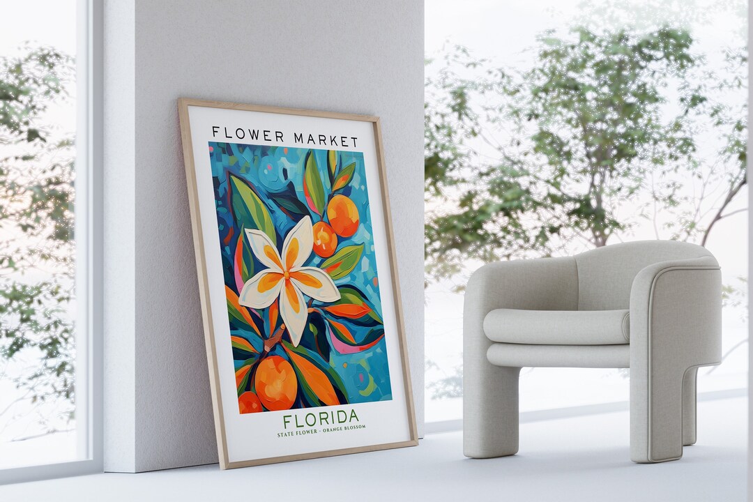 Florida State Flower Print, Florida Flower Market Print, Orange Blossom ...