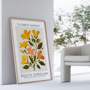 South Carolina State Flower Print, South Carolina Flower Market Print ...
