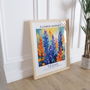 Texas State Flower Print, Texas Flower Market Print, Bluebonnet Art ...
