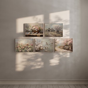 Vintage Spring and Easter Wall Art Set of 15 Prints, Vintage Spring ...