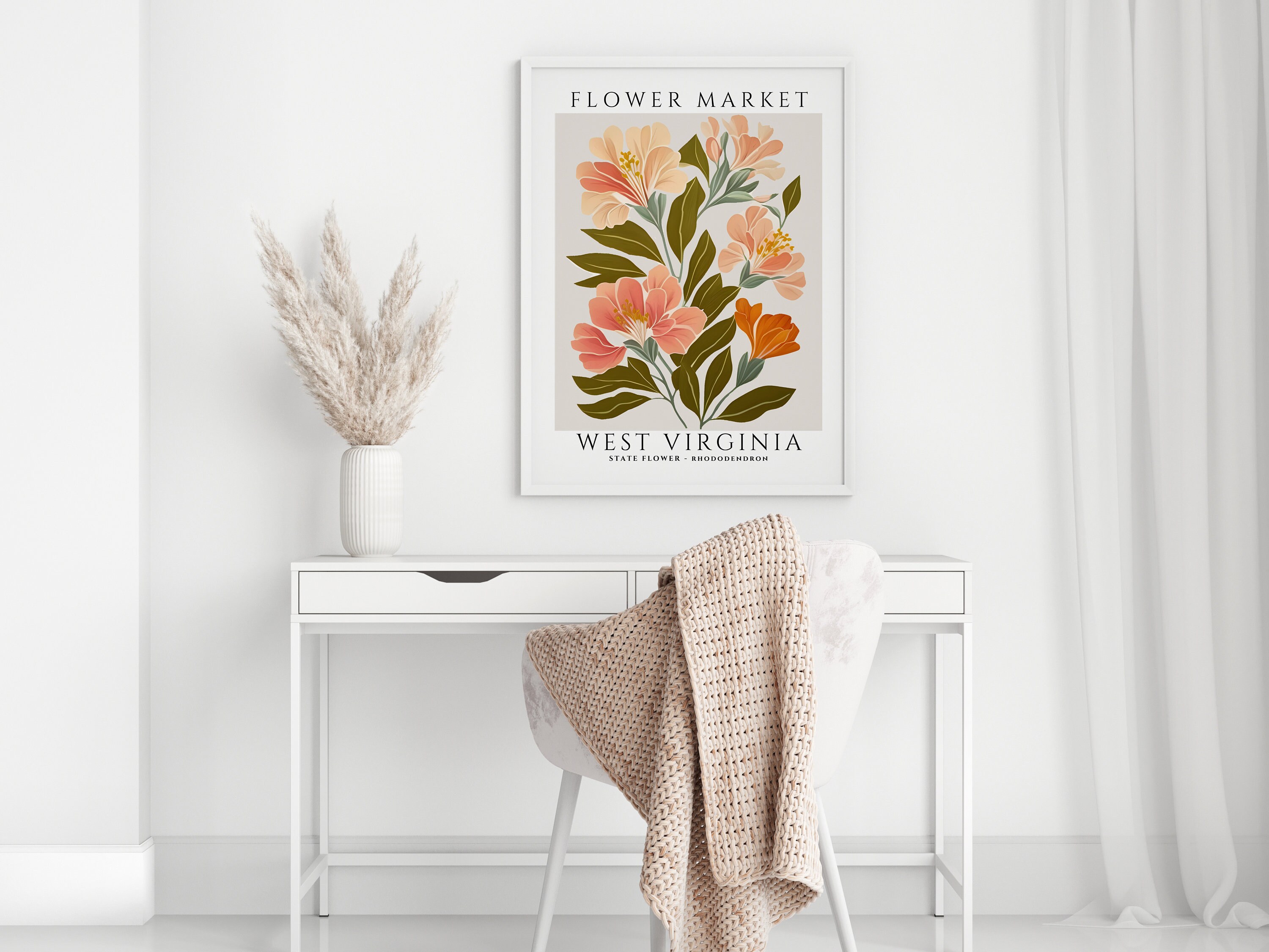 West Virginia State Flower Print West Virginia Flower Market - Etsy