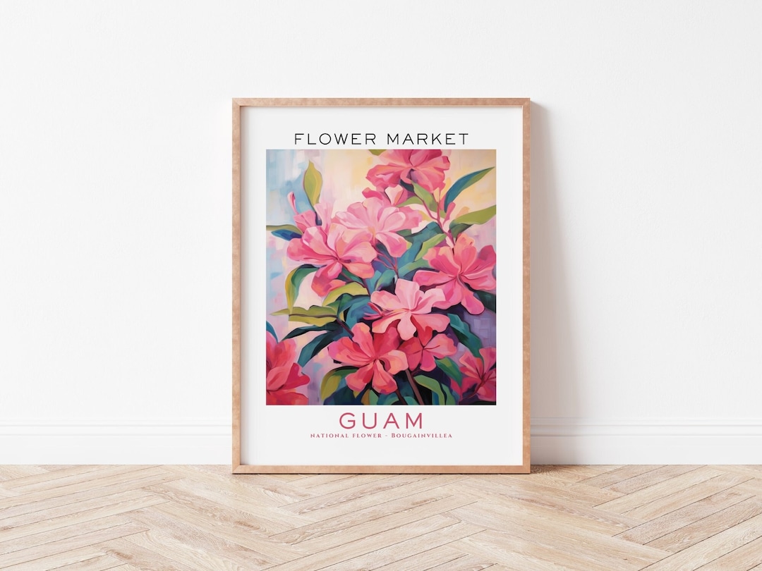 Bougainvillea Flower Market Guam Poster, Vibrant Floral Wall Art ...
