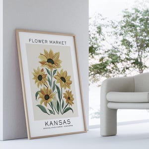 Kansas State Flower Print, Kansas Flower Market Print, Sunflower Art ...