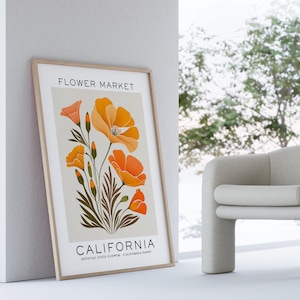California State Flower Print, California Flower Market Print, Poppy ...